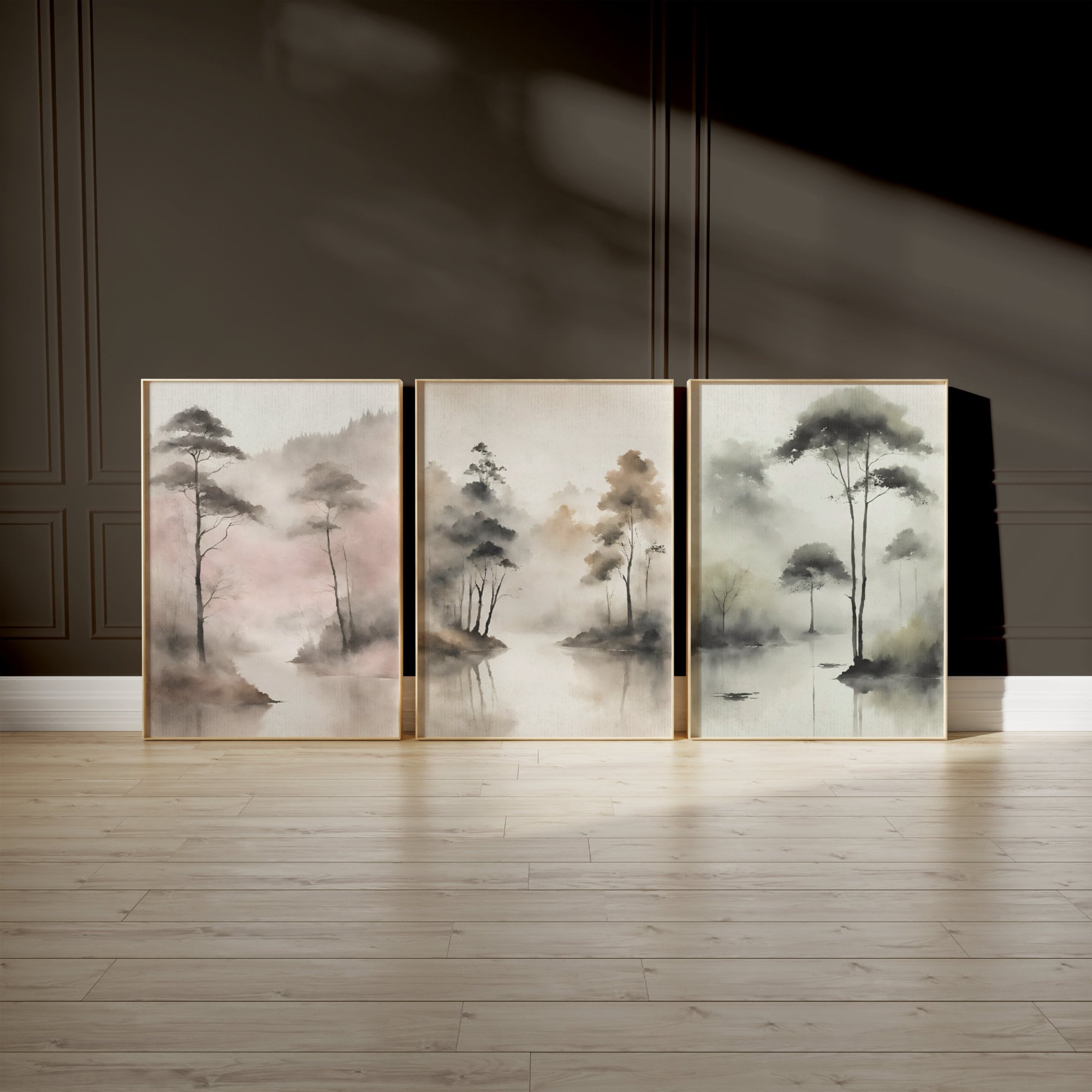 Japandi Landscape Wall Art Giclée Prints Forest Trees Scenery Fine Art ...