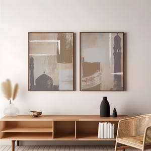 Abstract Mosque Islamic Art Posters Giclèe 2 Prints Masjid Duo Textured ...