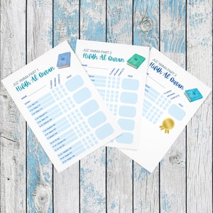 Quran Hifdhs Memorisation Chart Printable Kids Juz Amma Surahs Hifz ...