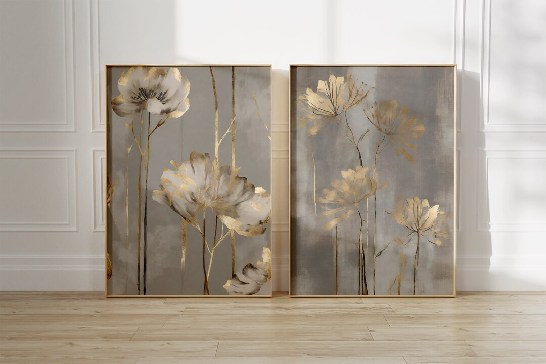 Flower Stems Abstract Printable Art Wall Poster Modern Downloadable ...
