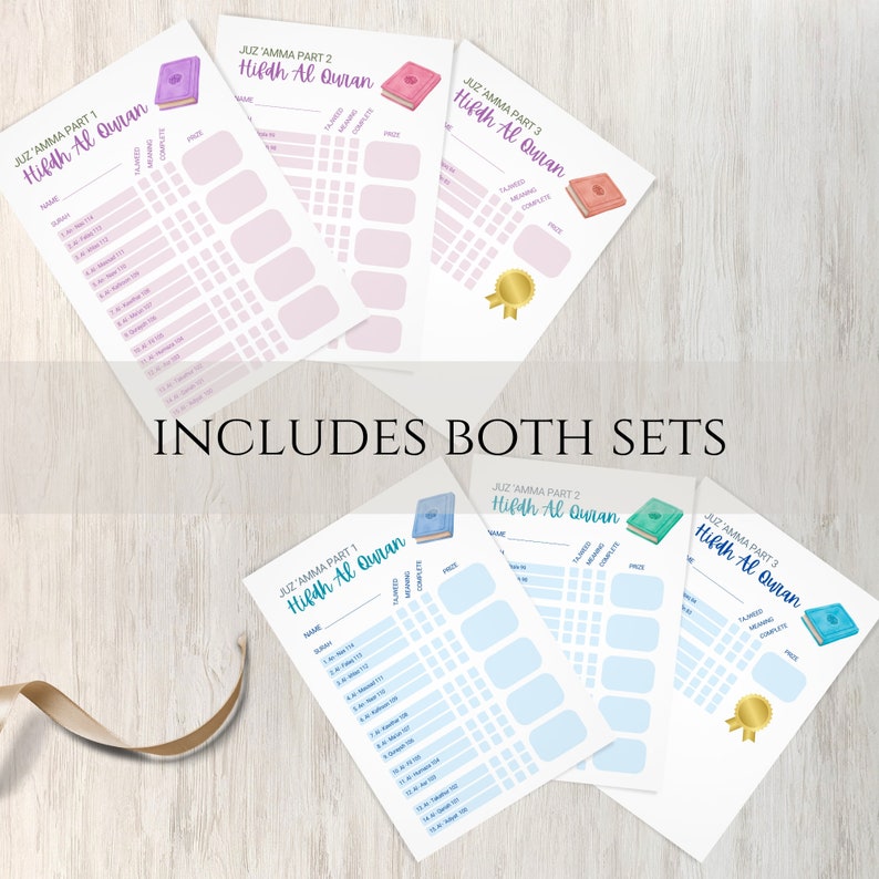 Quran Hifdhs Memorisation Chart Printable Kids Juz Amma Surahs Hifz ...