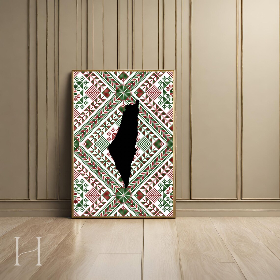 Printable Wall Art Palestinian Patterns Tatreez Embroidery Map Free ...