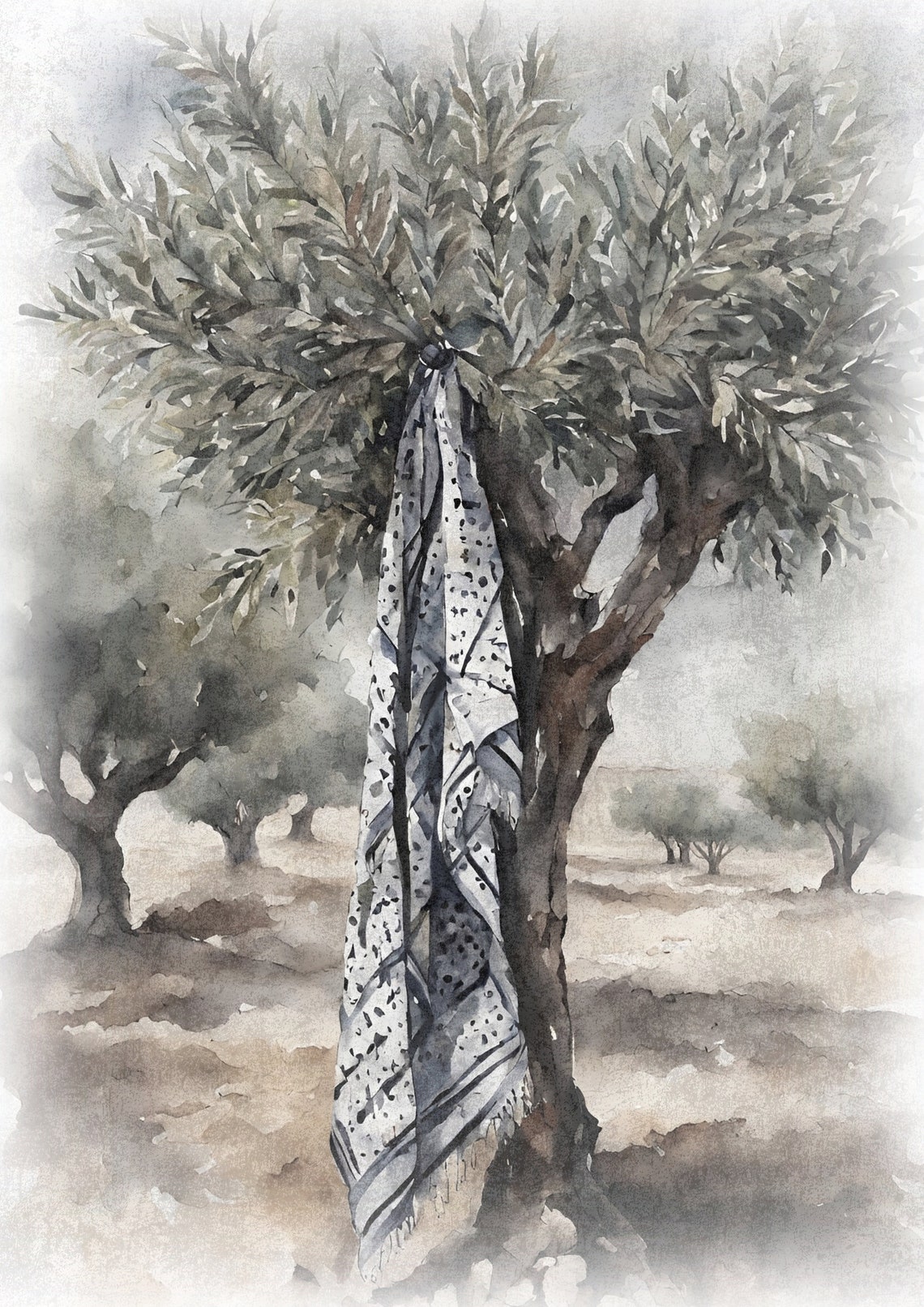 Palestine Art Olive Tree Wall Art Poster Giclèe Print Palestinian ...