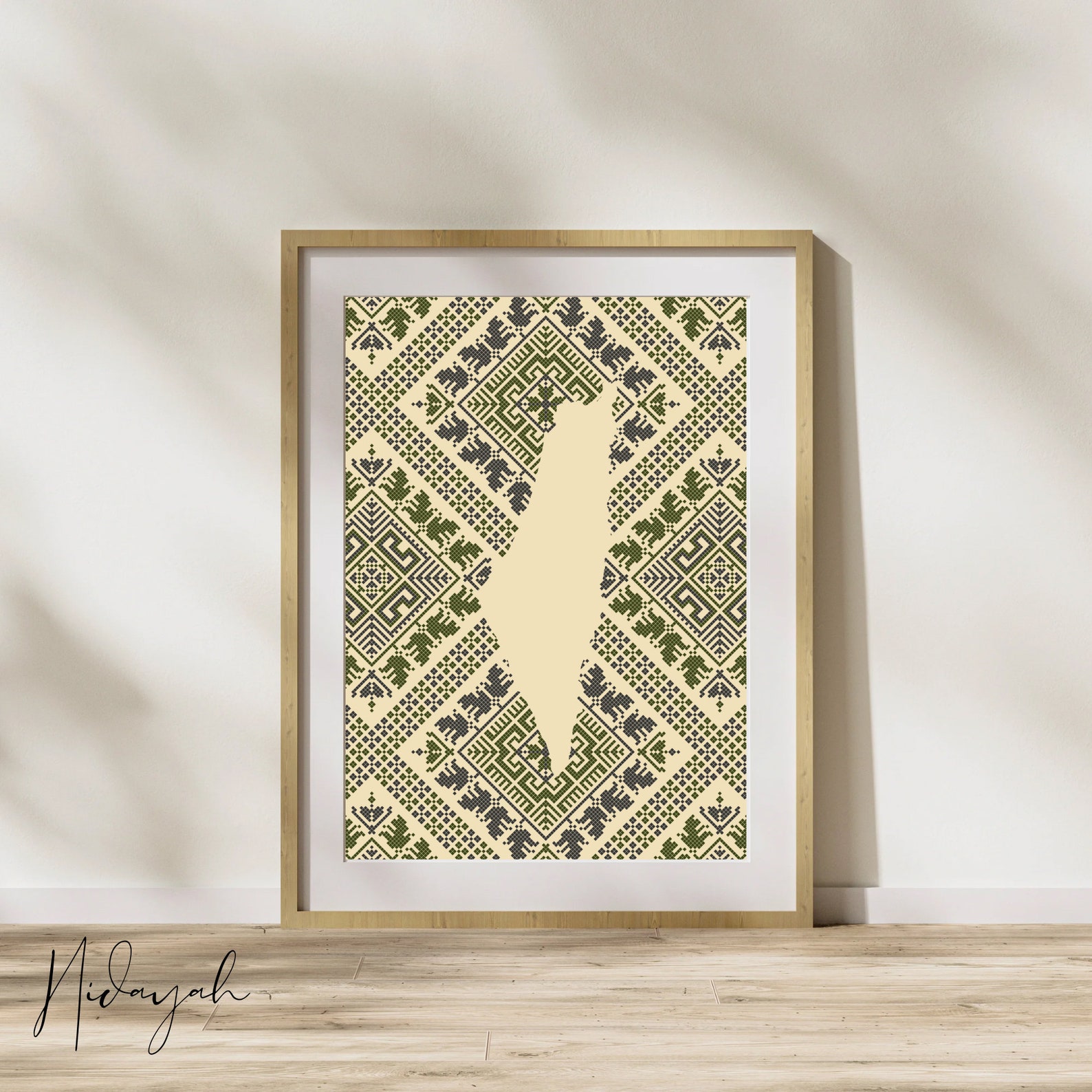 Printable Wall Art Palestinian Patterns Tatreez Embroidery Map Free ...