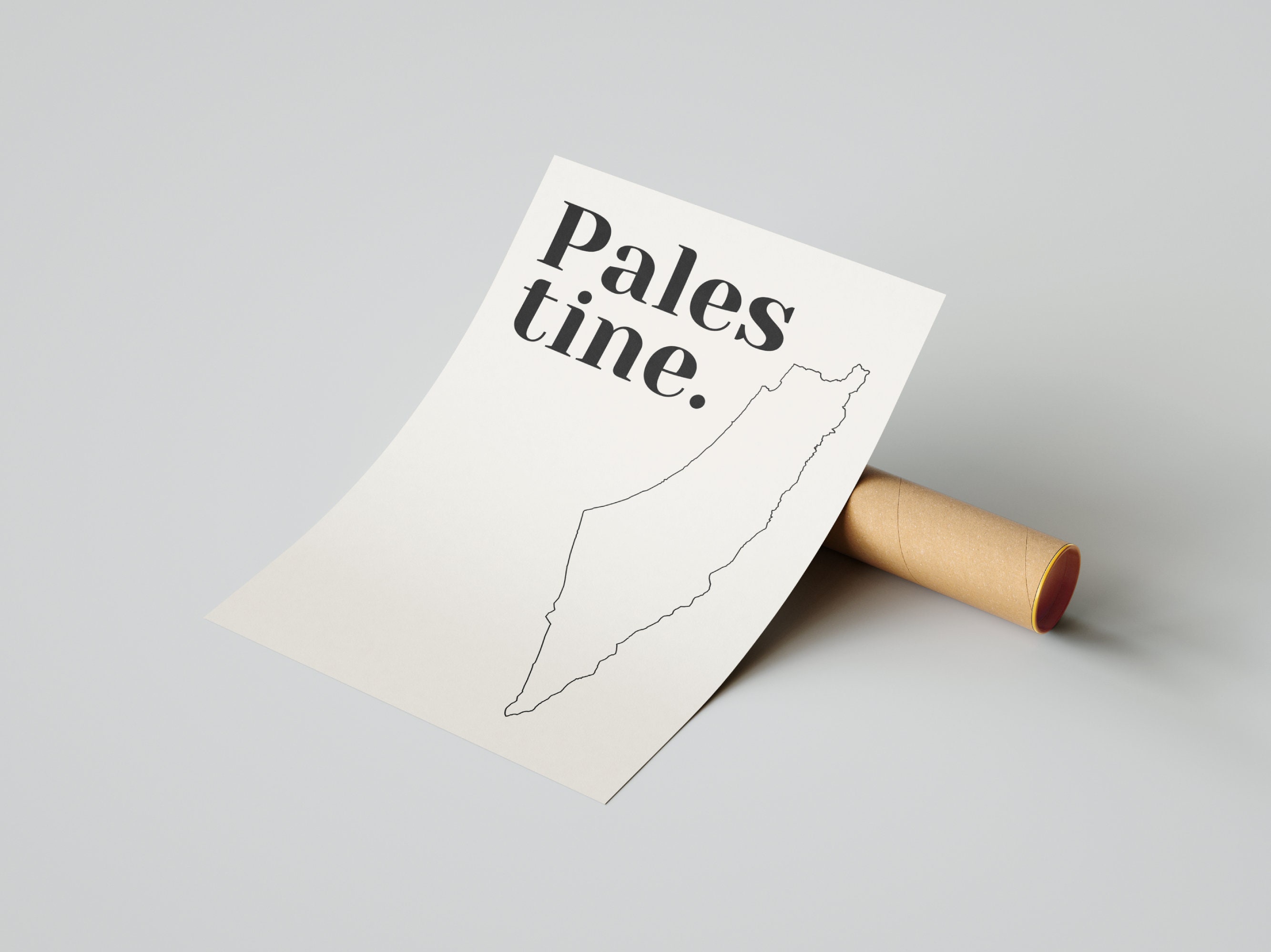 Palestine Map Outline Wall Art Simple Poster Giclèe Print Free ...