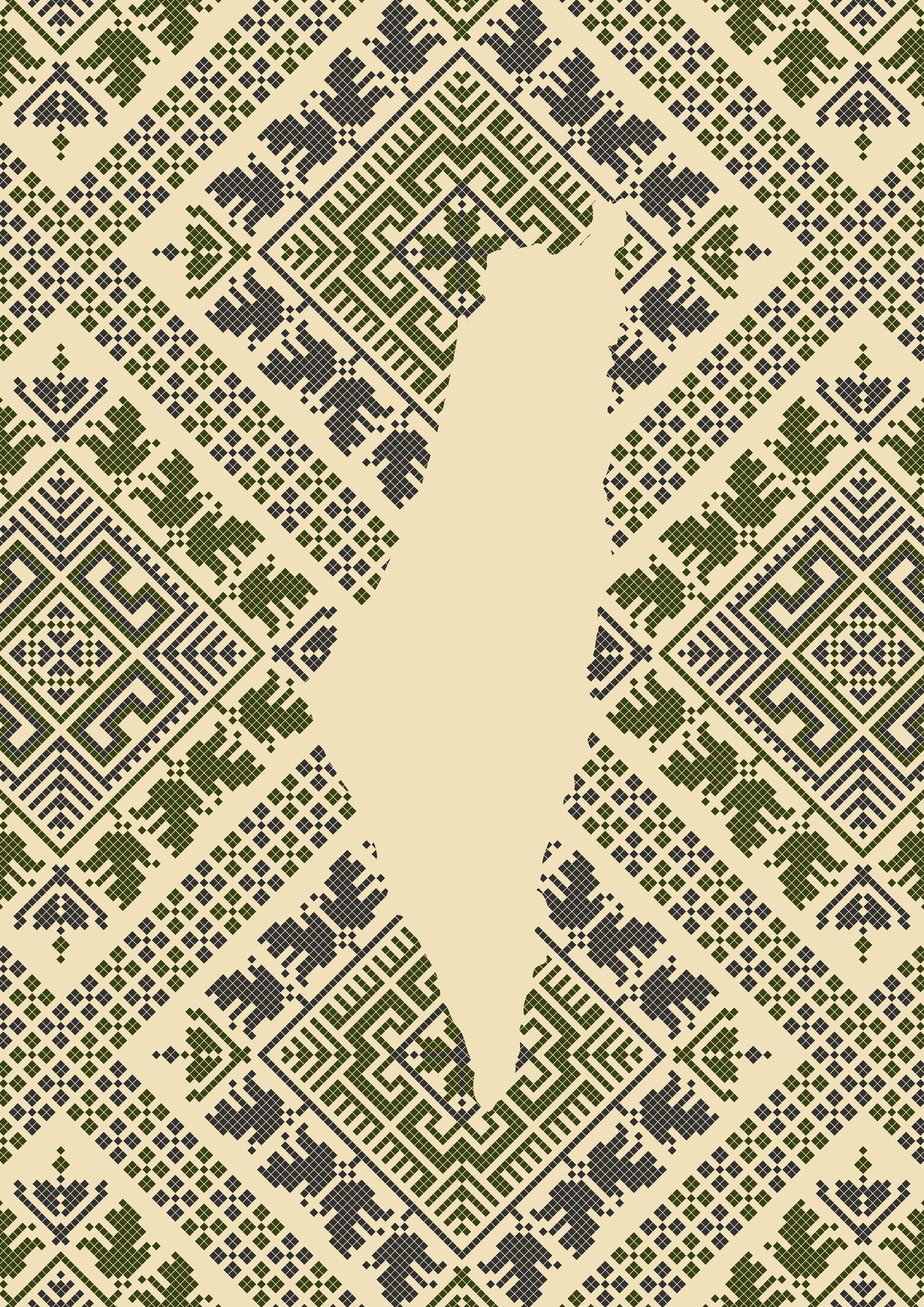 Printable Wall Art Palestinian Patterns Tatreez Embroidery Map Free ...