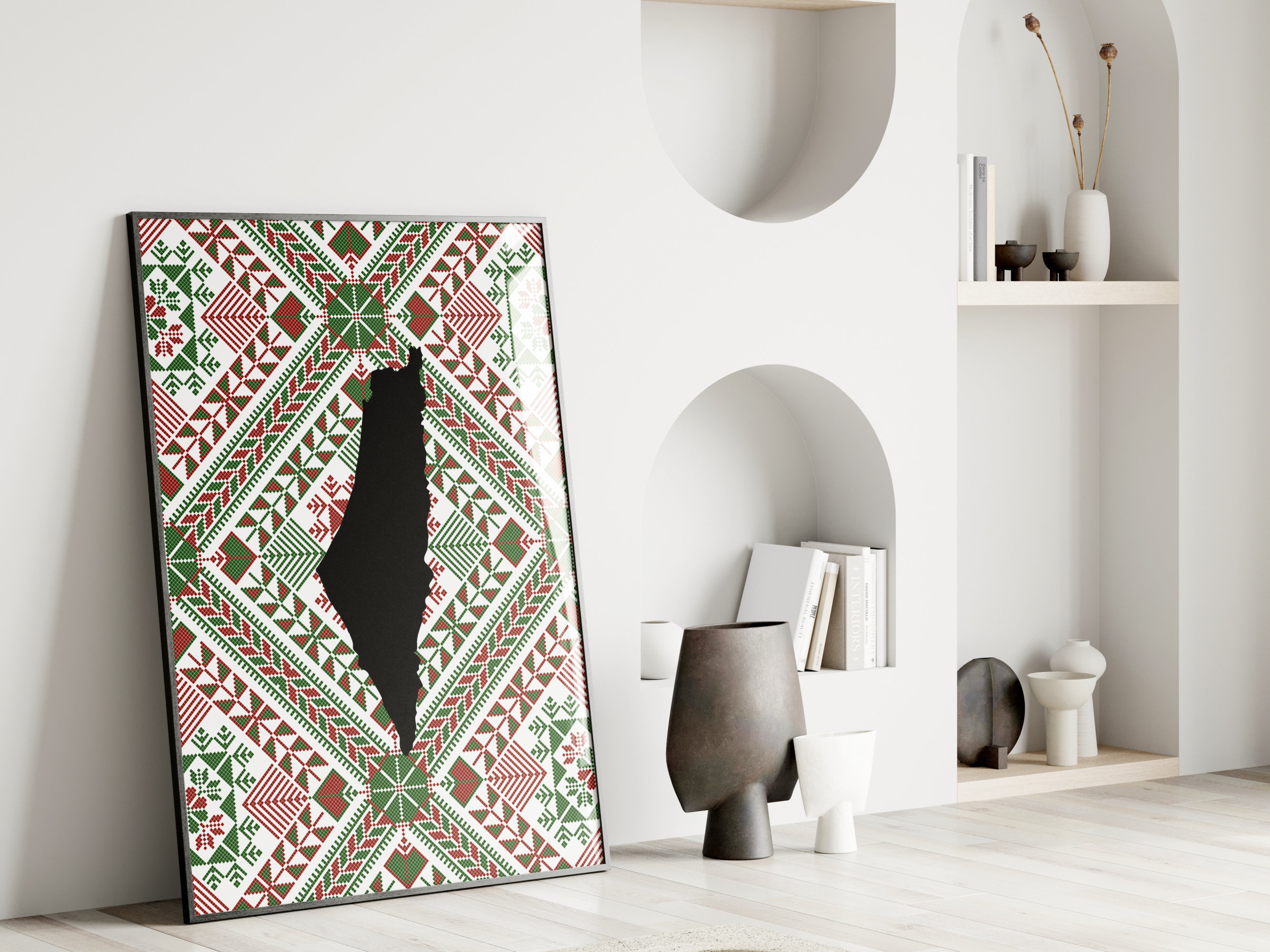 Printable Wall Art Palestinian Patterns Tatreez Embroidery Map Free ...