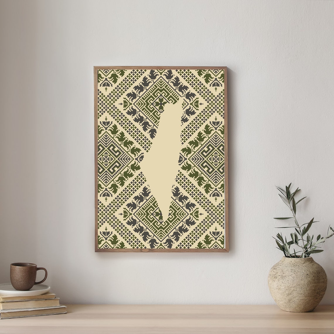 Printable Wall Art Palestinian Patterns Tatreez Embroidery Map Free ...
