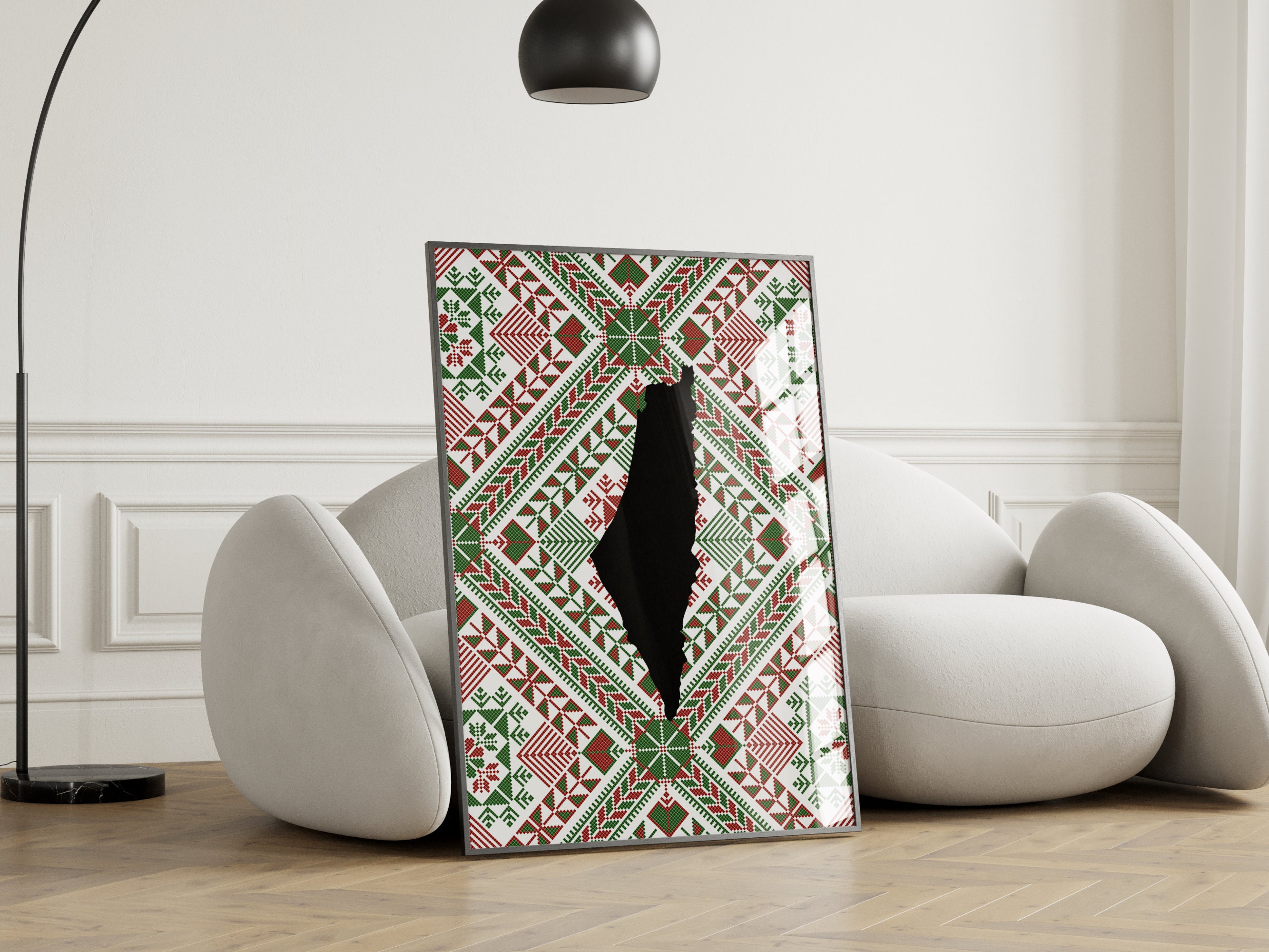 Printable Wall Art Palestinian Patterns Tatreez Embroidery Map Free ...