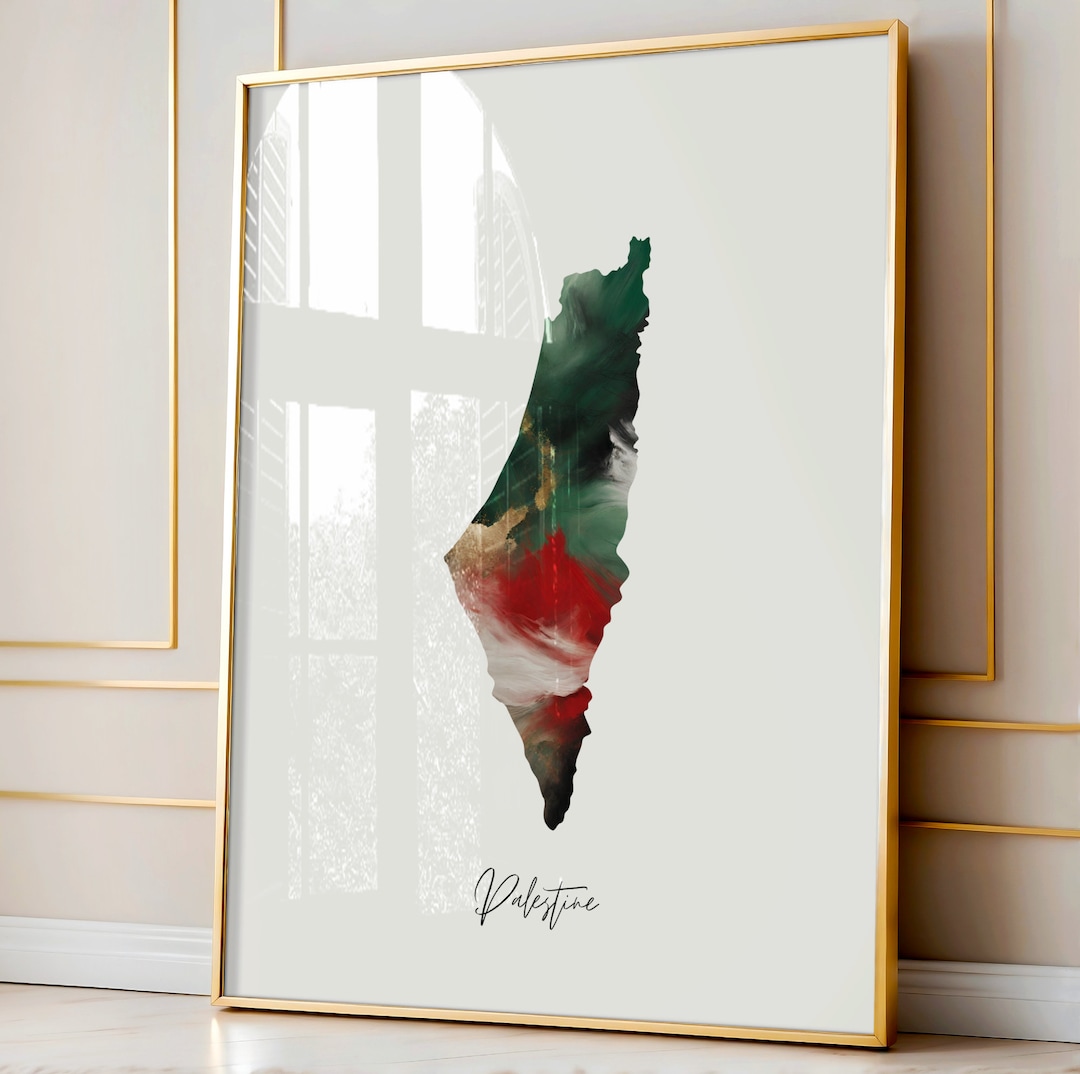 Printable Wall Art Palestine Map Poster Arabic Calligraphy Free ...