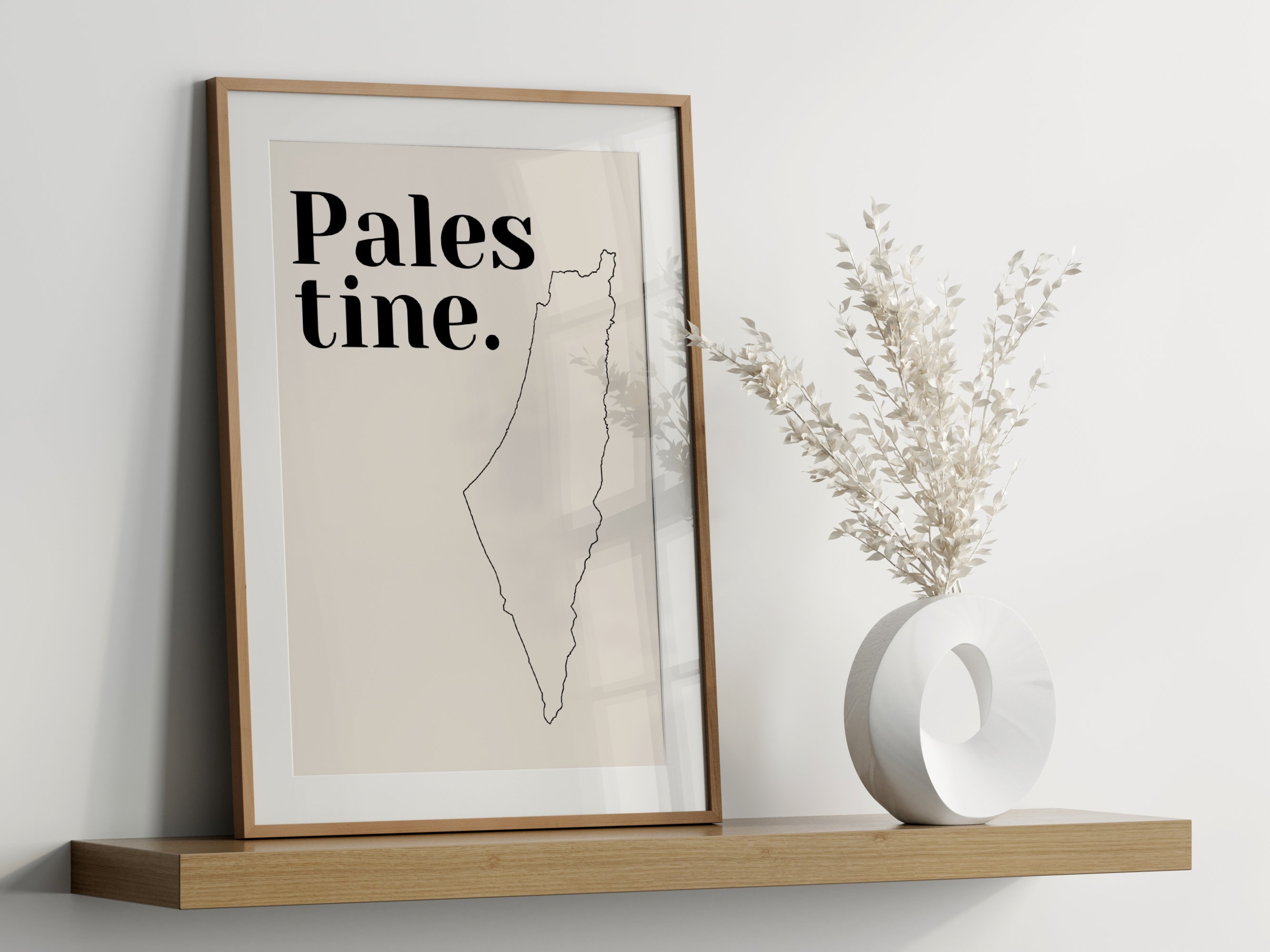 Palestine Map Outline Wall Art Simple Poster Giclèe Print Free ...