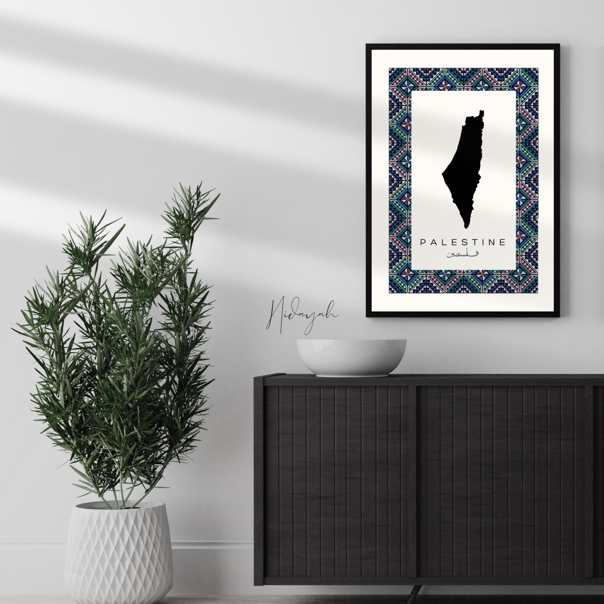 Printable Wall Art Palestinian Patterns Tatreez Embroidery Map Free ...