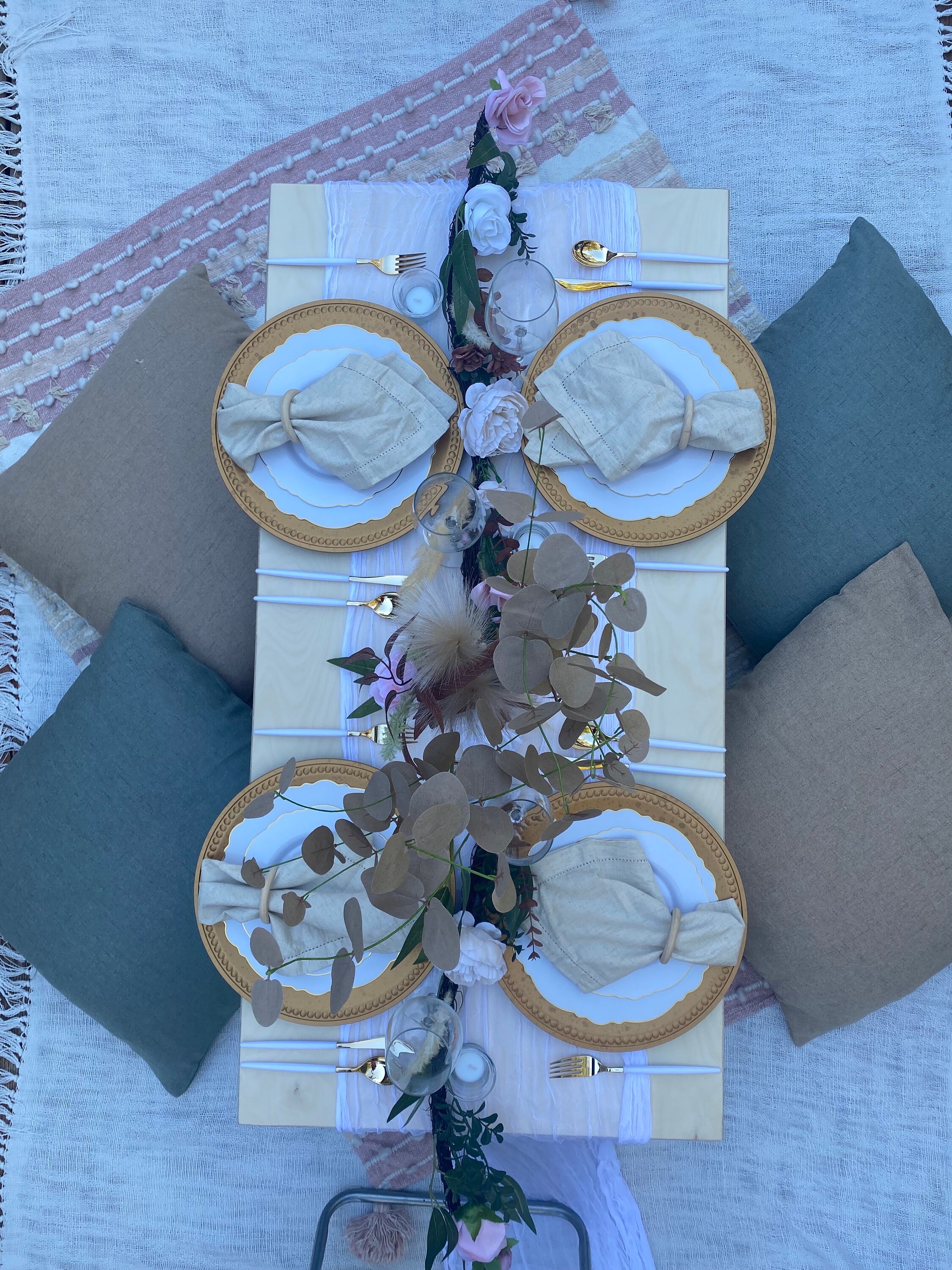 Luxury Picnic Table. Boho Picnic Table Low Picnic Table - Etsy