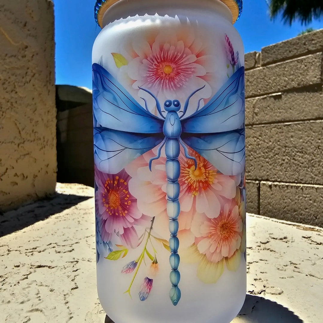 Custom Glass Can Cups With Studded Lids – Personalized Iced Coffee Cups ...