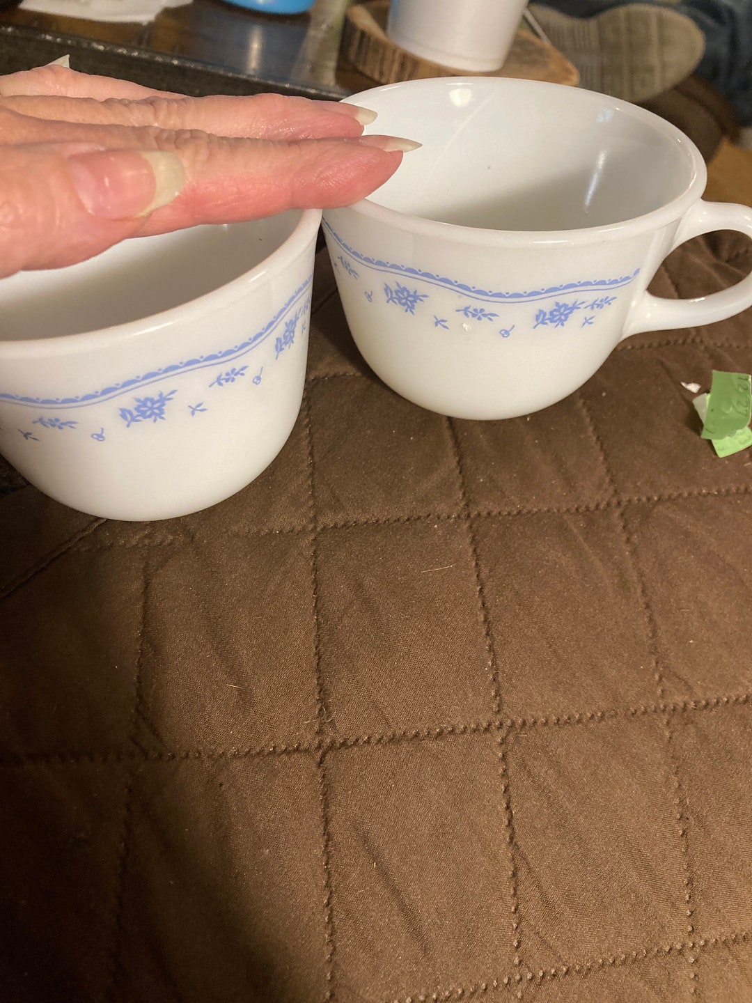 Vintage Pyrex Corning Morning Blue Milk Glass Coffee Mug, Tea Cup - Etsy