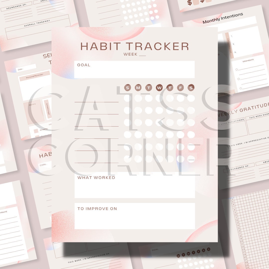 Customizable Weekly Habits Printable Download - Etsy
