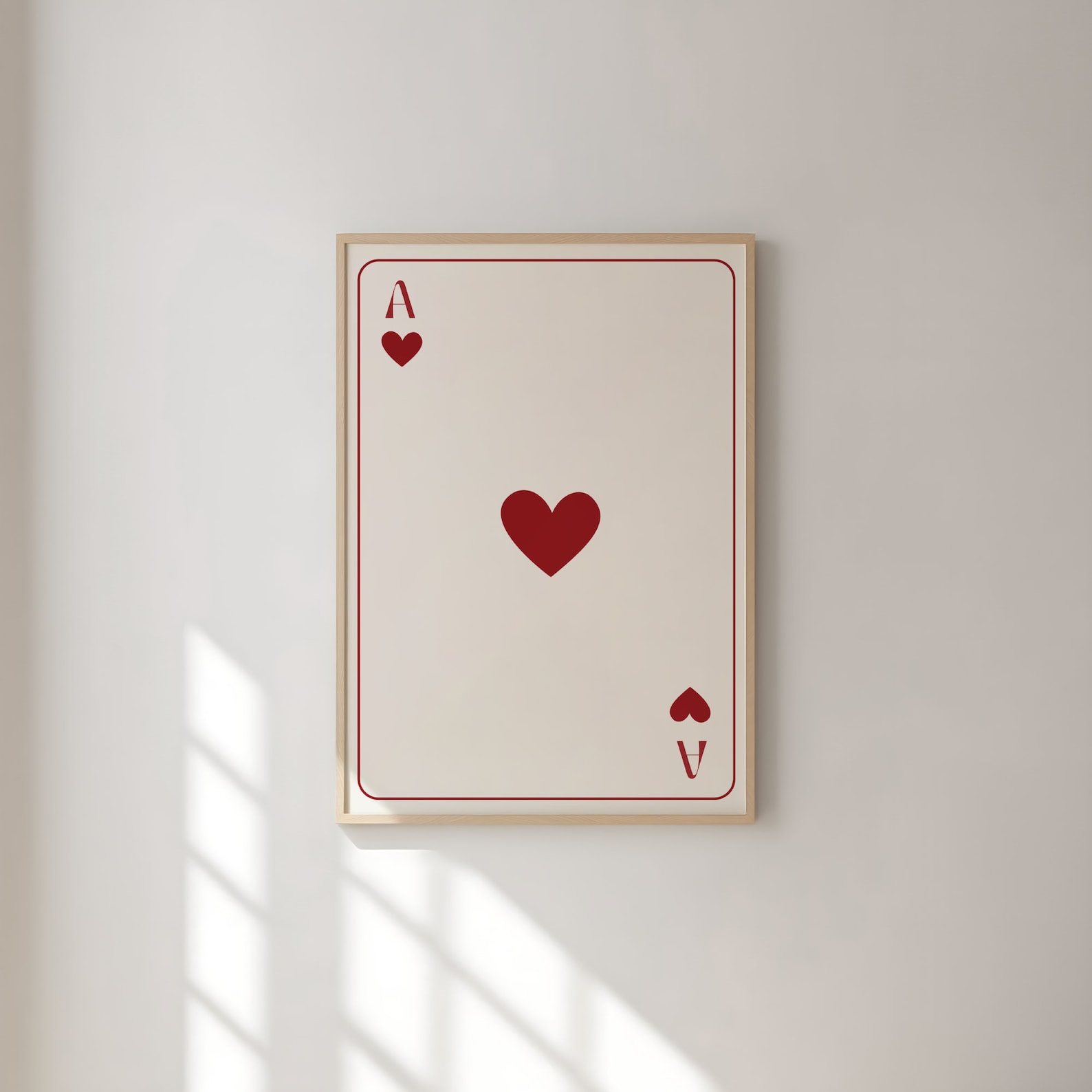 Trendy Retro Wall Art Set of 3, Red Ace Card Print, Lucky You Poster, 8 ...
