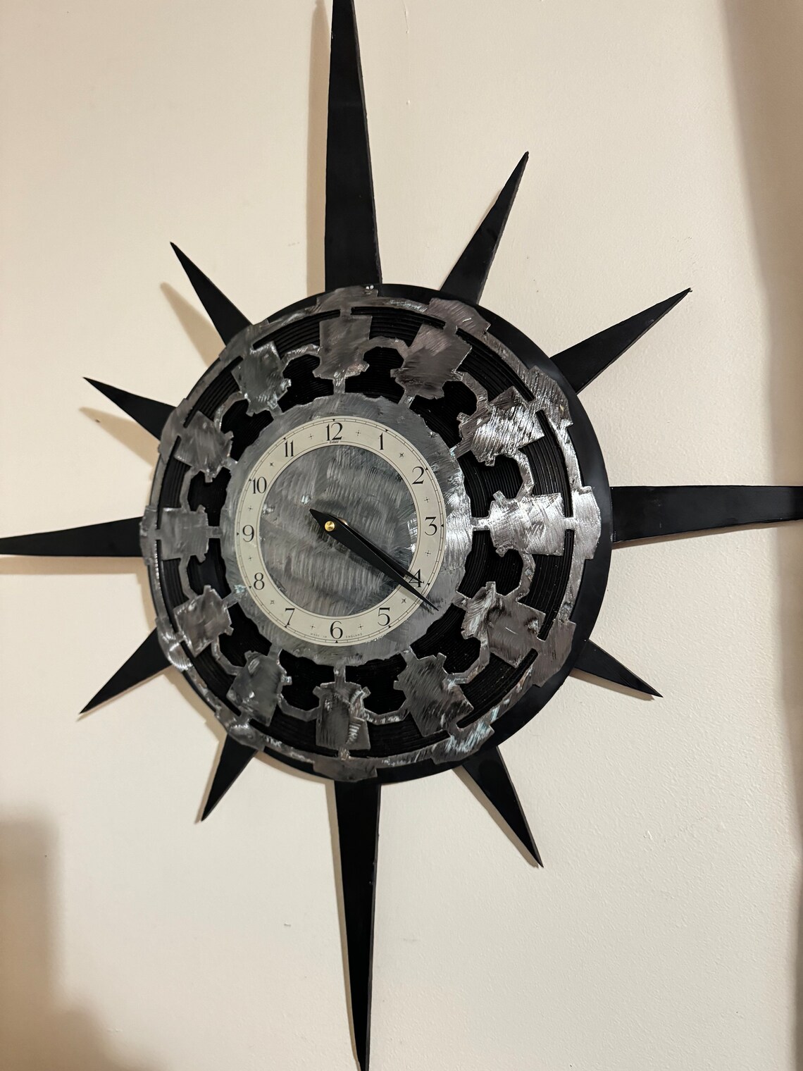 Brutalist Mid Century Starburst Clock - Etsy