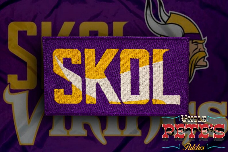 Minnesota Vikings Skol Fan Art Embroidery Patch Etsy