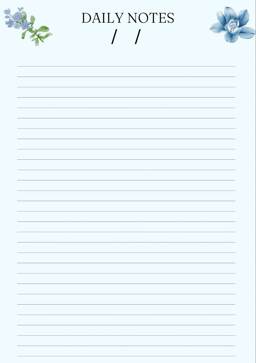 Daily Notes Page Printable - Etsy