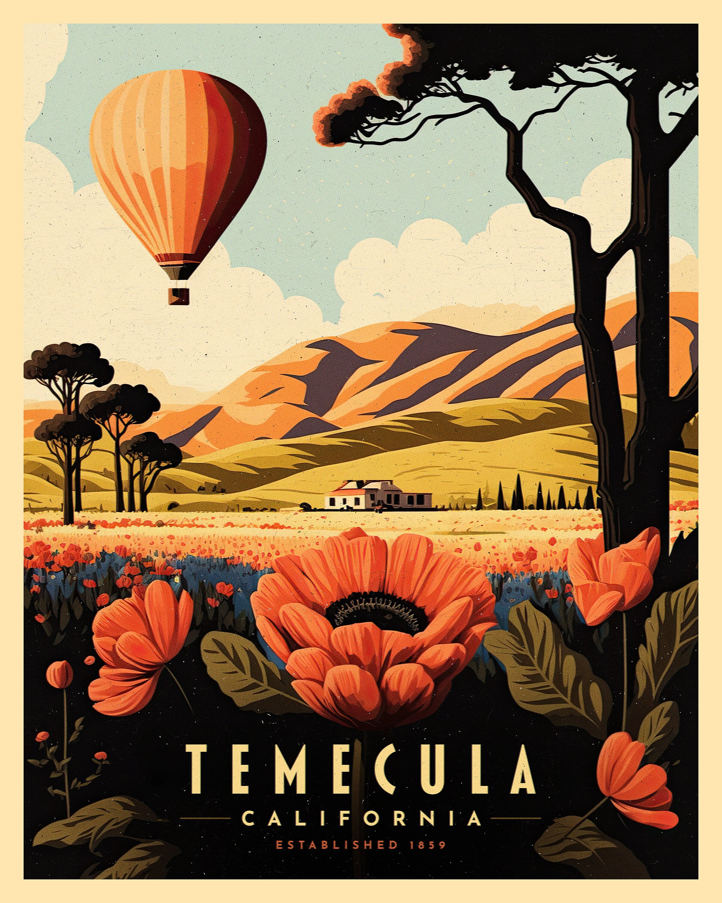 Poppies From the Air | Temecula Wine Print Poster | Temecula Wine Wall ...