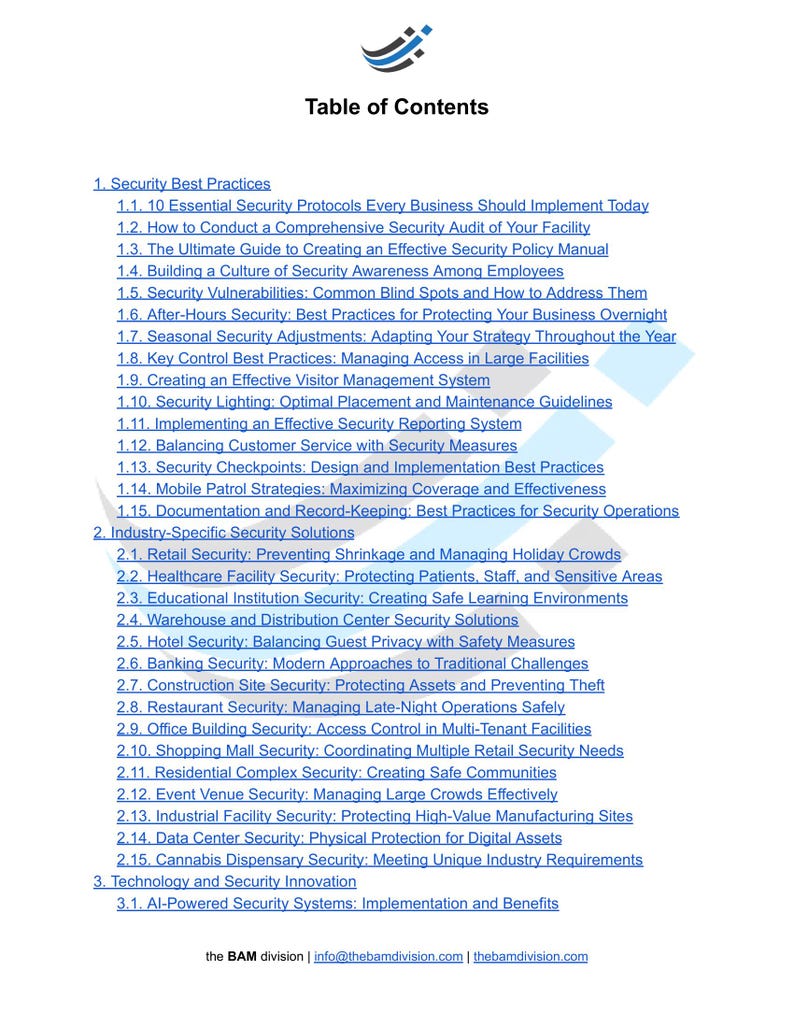 150 Blog Post Template Outlines for Security Guard Companies: DFY ...