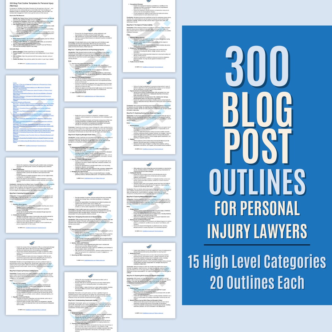 300 Ready-to-use Blog Post Outline Templates for Personal Injury ...