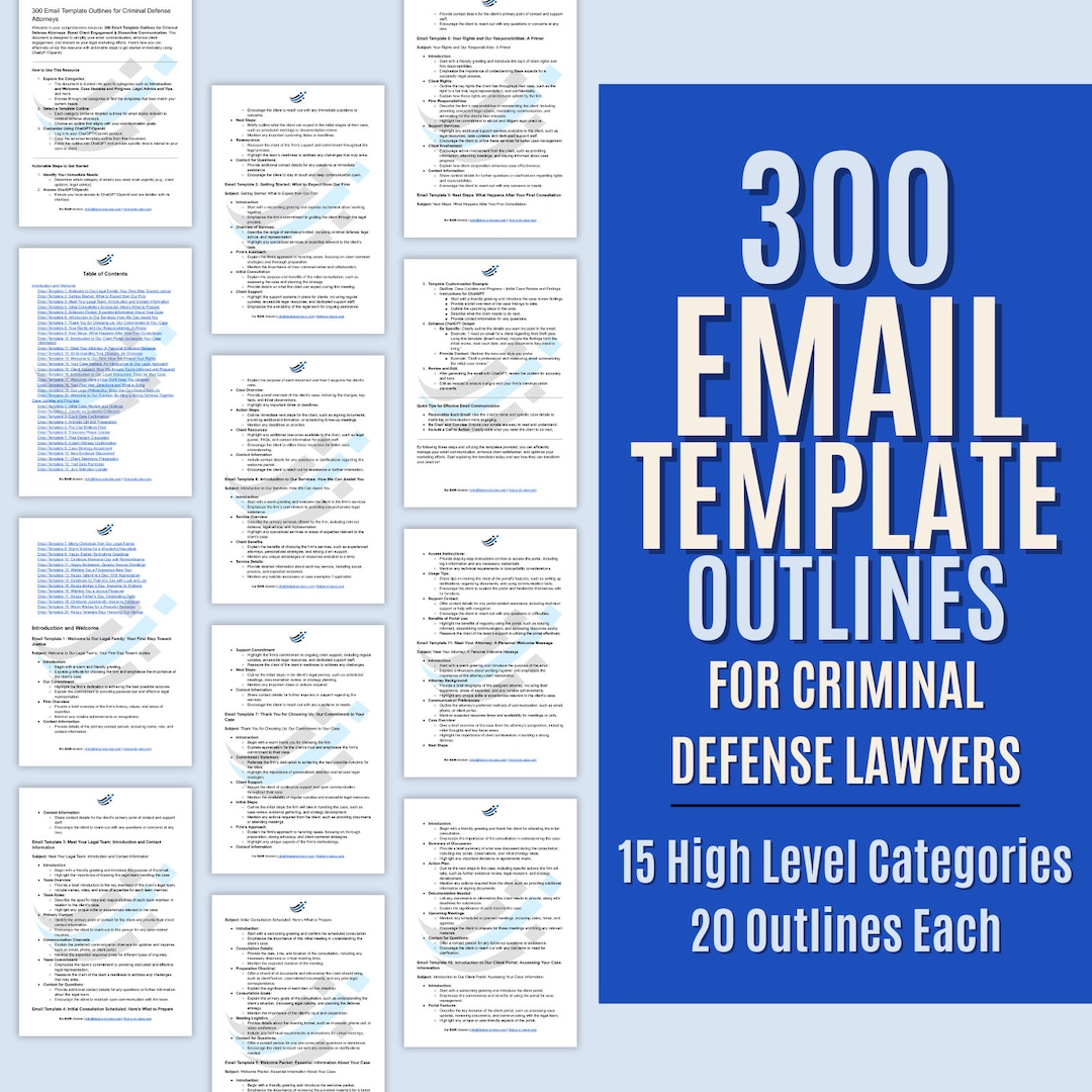300 Sample Email Template Outlines for Criminal Defense Attorneys ...
