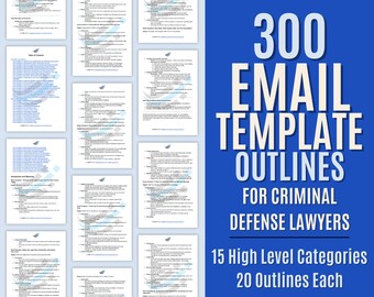 300 Email Template Outlines for Personal Injury Attorneys: DFY Content ...