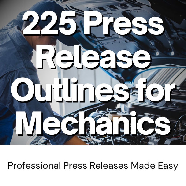 225 Sample Press Release Template Outlines for Auto Mechanics ...