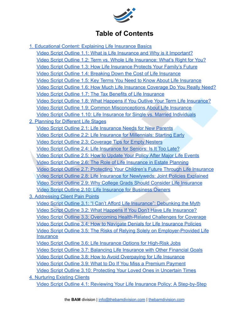 150 Sample Video Script Template Outlines for Life Insurance Agents ...