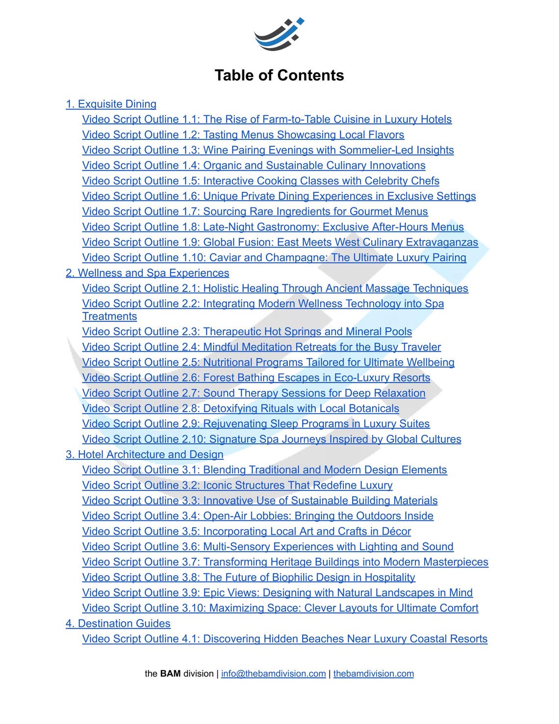 150 Sample Video Script Template Outlines for Luxury Hotels & Resorts ...