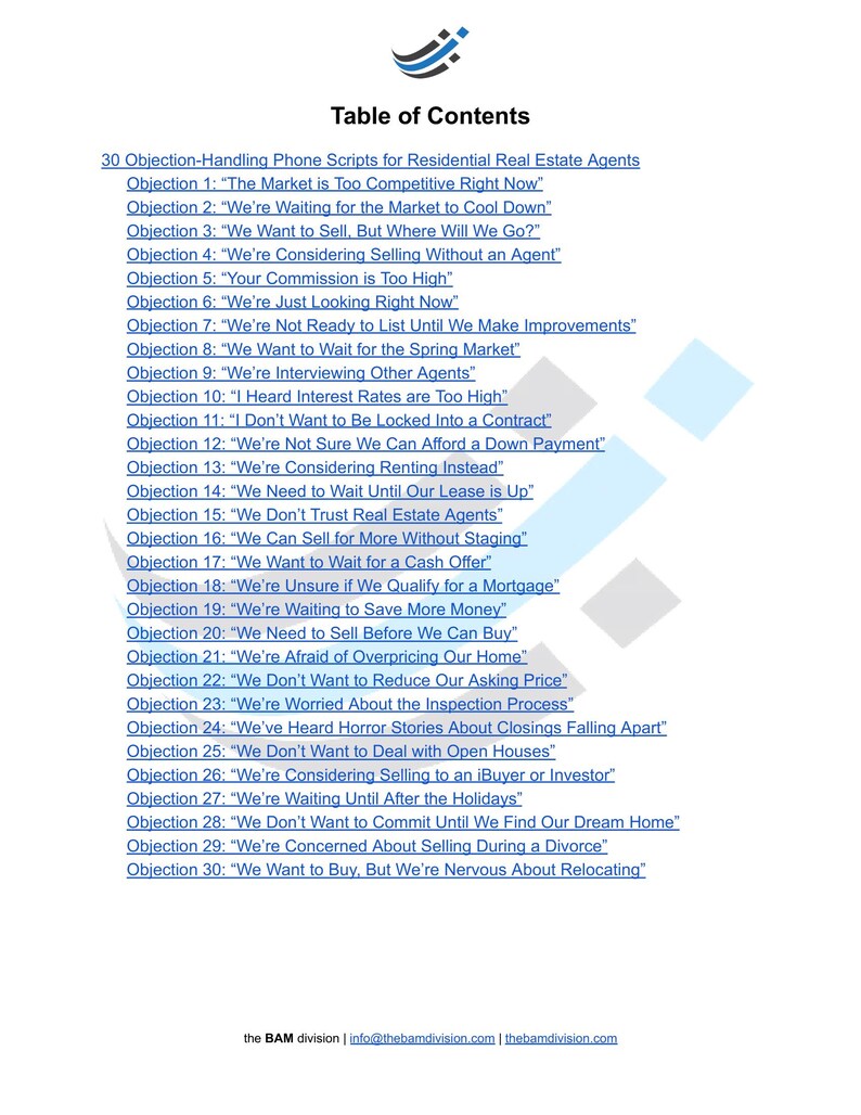 30 Objection-handling Voice Phone Scripts for Residential Real Estate ...