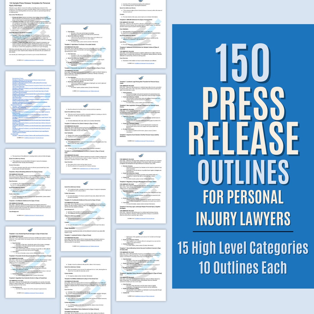 150 Sample Press Release Template Outlines for Personal Injury ...