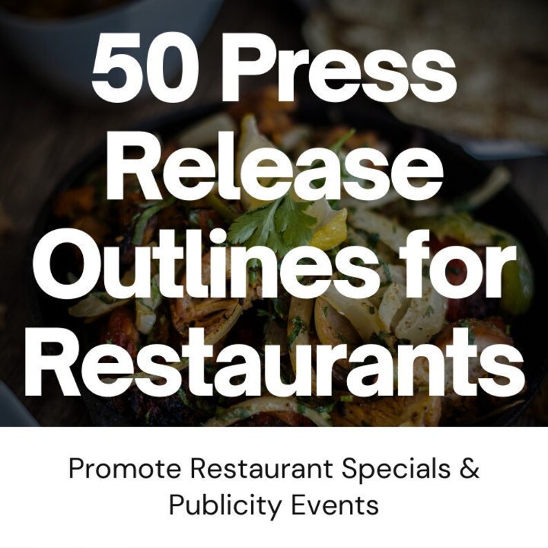50 Sample Press Release Template Outlines for Promoting Restaurant ...