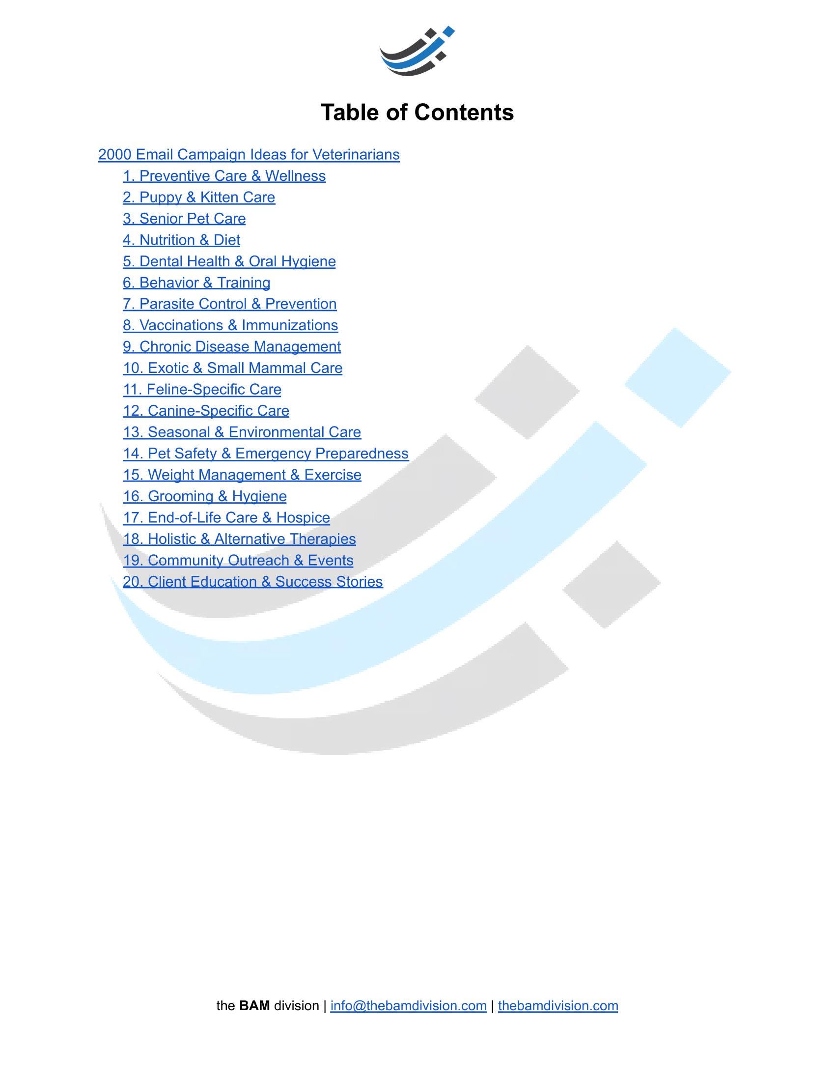 2000 Email Campaign Ideas for Veterinarians: DFY Content Creation ...