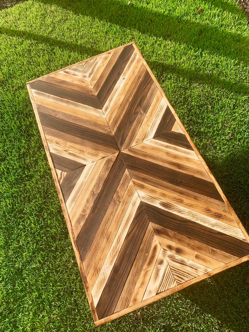 Rectangle Coffee Table, Chevron Pattern Table, Chevron Coffee Table ...