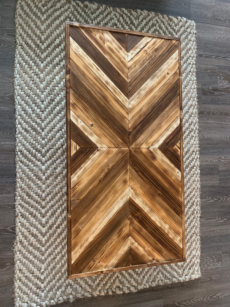 Rectangle Coffee Table, Chevron Pattern Table, Chevron Coffee Table ...