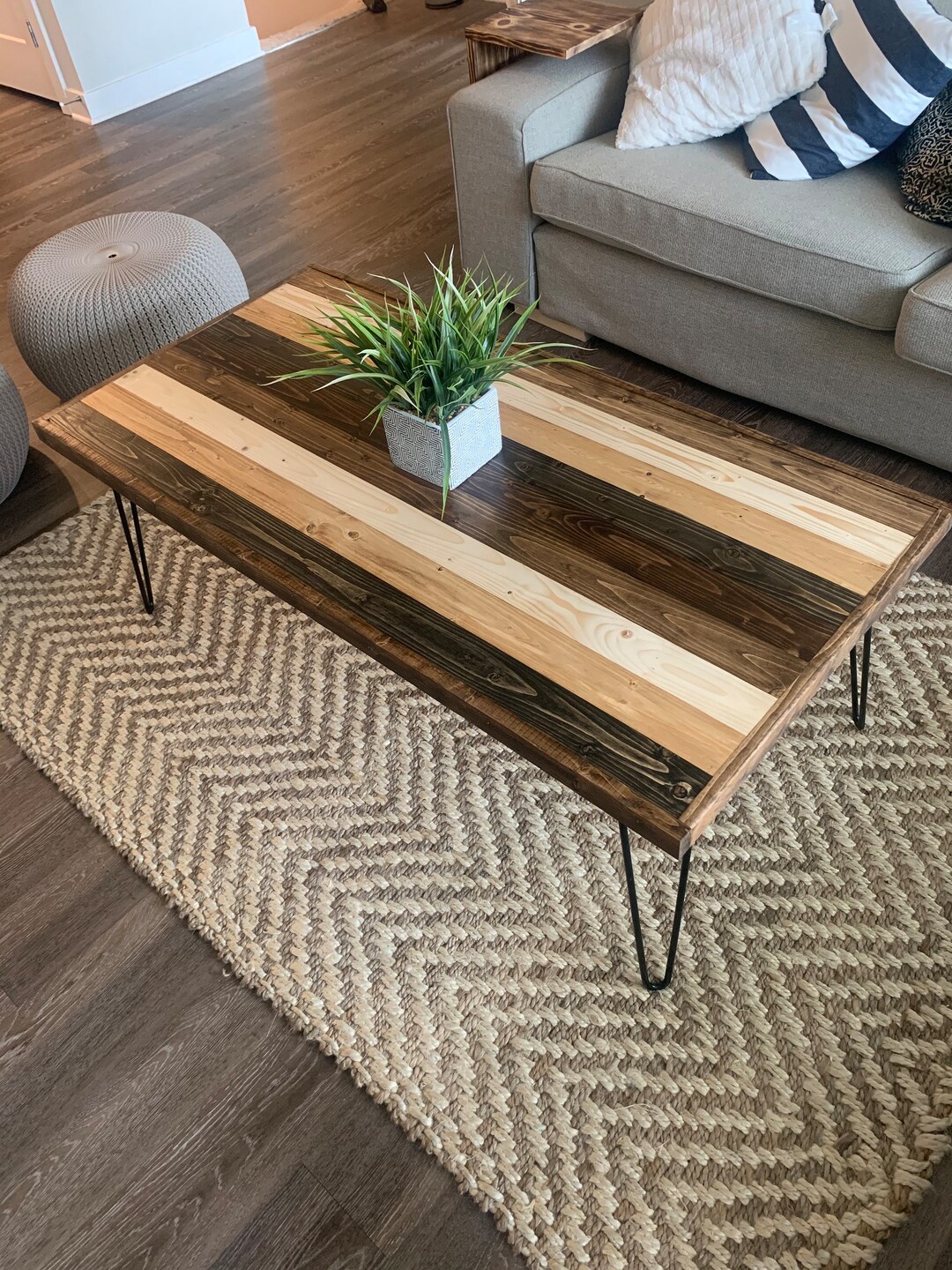 Rectangle Coffee Table, Chevron Pattern Table, Chevron Coffee Table ...