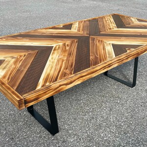 Rectangle Coffee Table, Chevron Pattern Table, Chevron Coffee Table ...