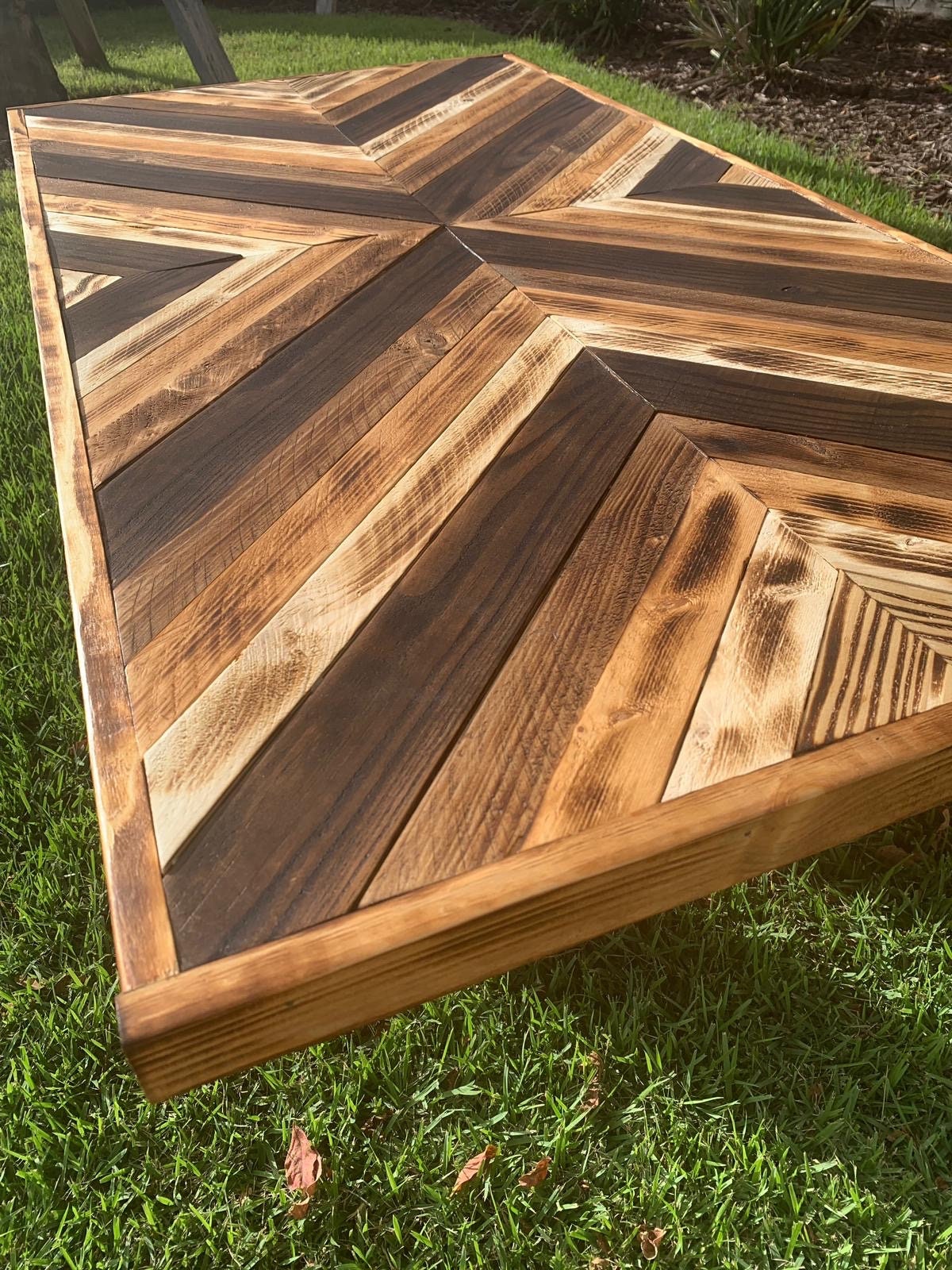Rectangle Coffee Table, Chevron Pattern Table, Chevron Coffee Table ...