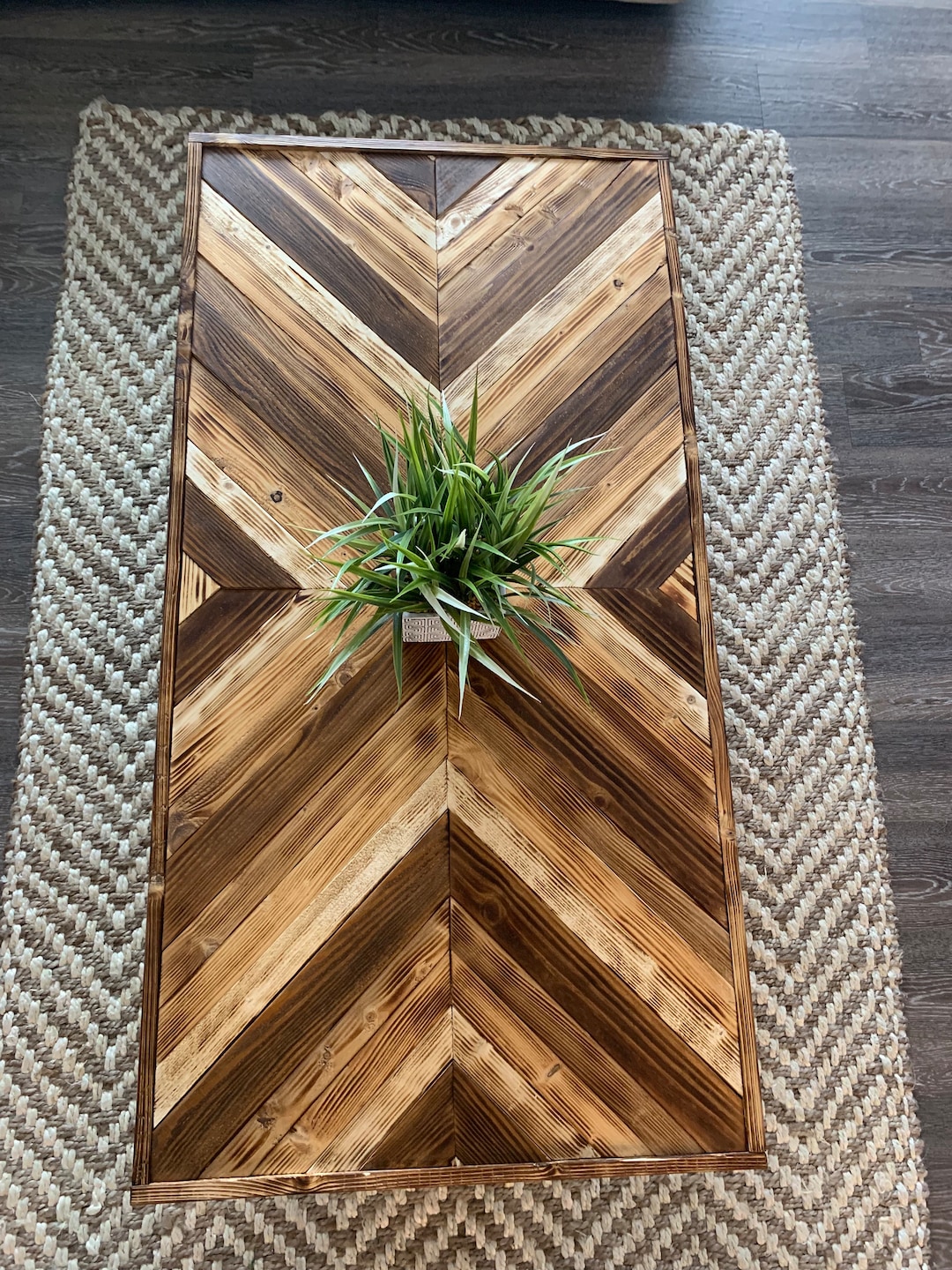 Rectangle Coffee Table, Chevron Pattern Table, Chevron Coffee Table ...