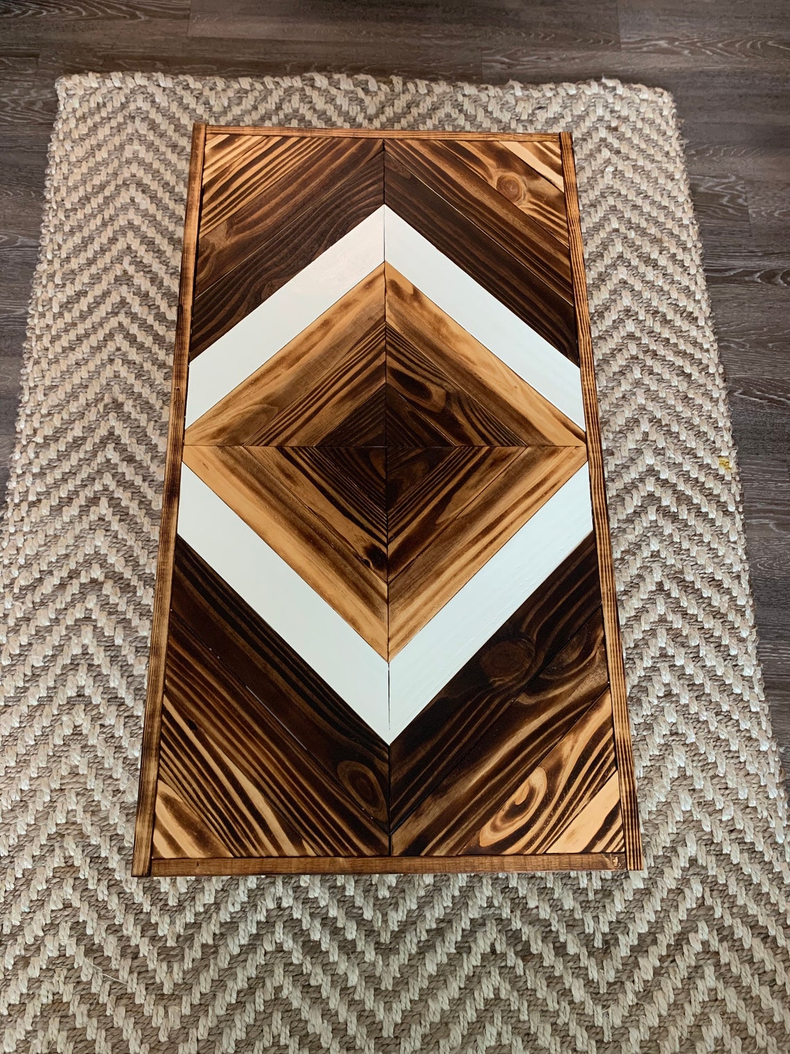 Rectangle Coffee Table, Chevron Pattern Table, Chevron Coffee Table ...