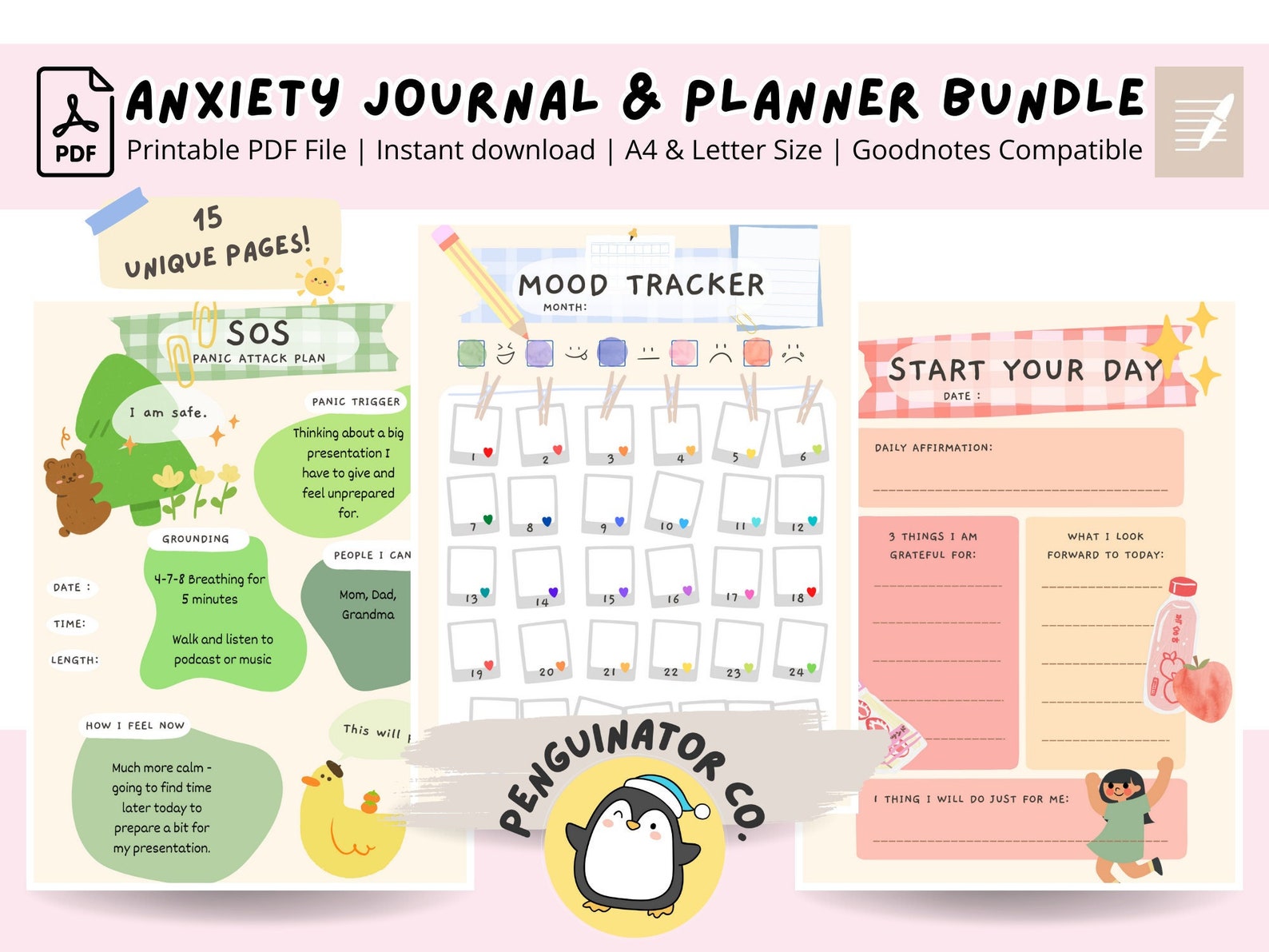 Anxiety Bundle CBT Worksheets Digital Planner Therapy - Etsy