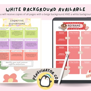 CBT Worksheets Cognitive Distortions Reframe Your Thoughts - Etsy