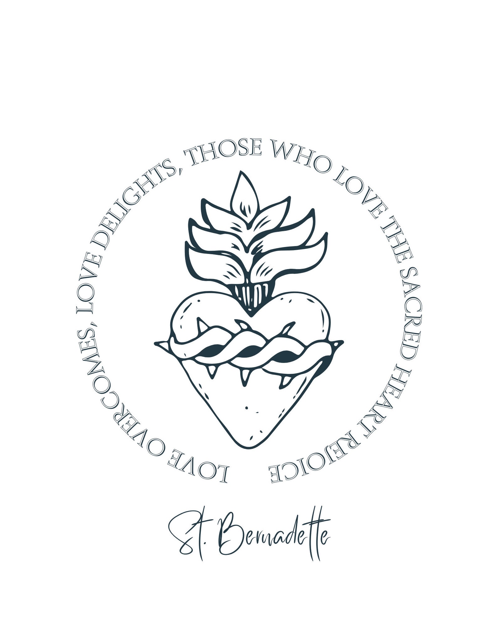 Sacred Heart St. Bernadette Print - Etsy