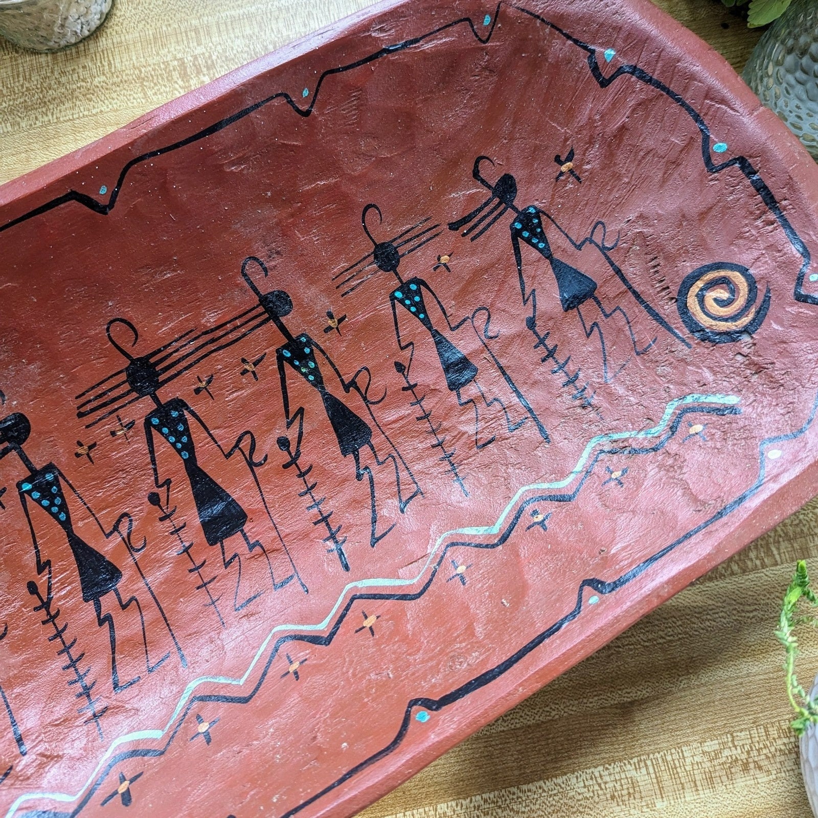 Vintage Signed CJ Prophet Native American Indian Hopi Wooden Bread Bowl ...