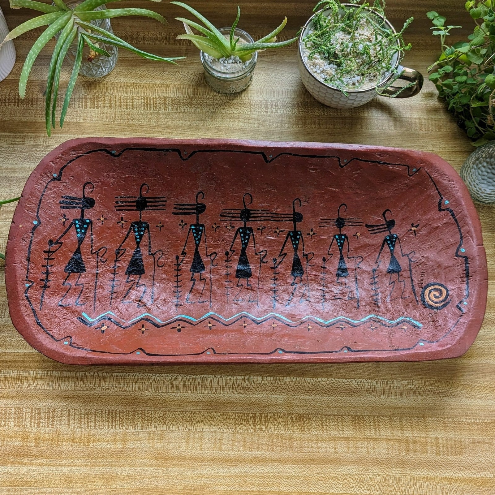 Vintage Signed CJ Prophet Native American Indian Hopi Wooden Bread Bowl ...