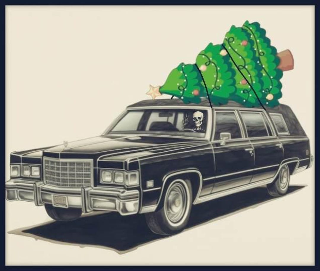 Hearse Hauling Christmas Tree - Etsy