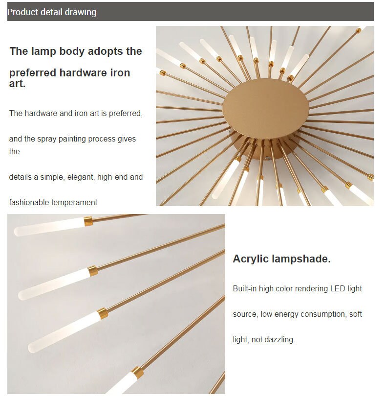 Badu Handmade Fireworks Acrylic LED Ceiling Light Modern Design ...